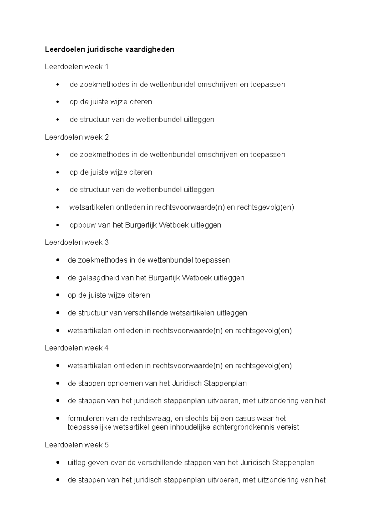 Leerdoelen juridische vaardigheden - Opschrift, citeertitel ...