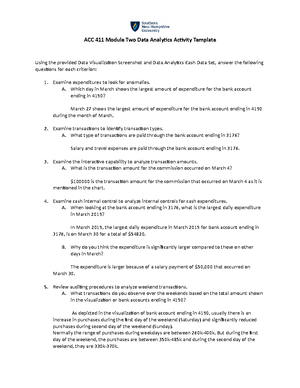 ACC 411 Module Five Substantive Tests Assignment Template - Explain the ...