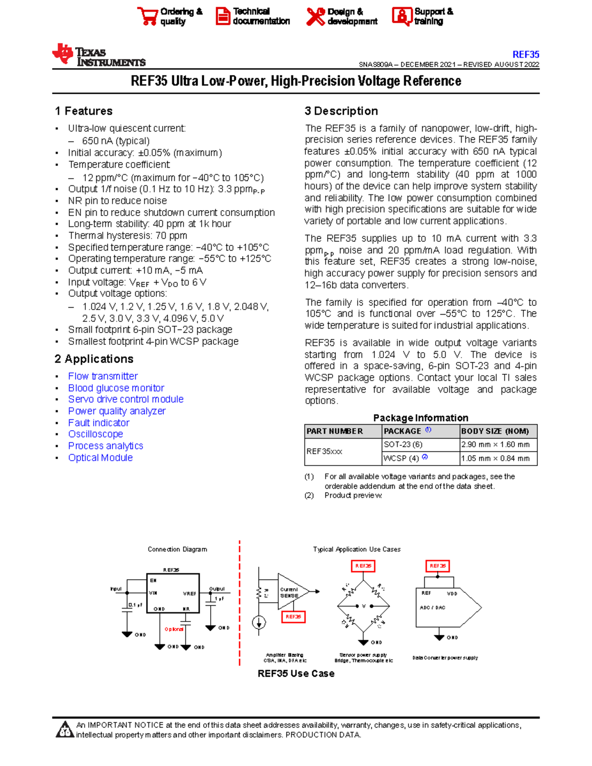 Ref35 - Tech - REF35 Ultra Low-Power, High-Precision Voltage Reference ...