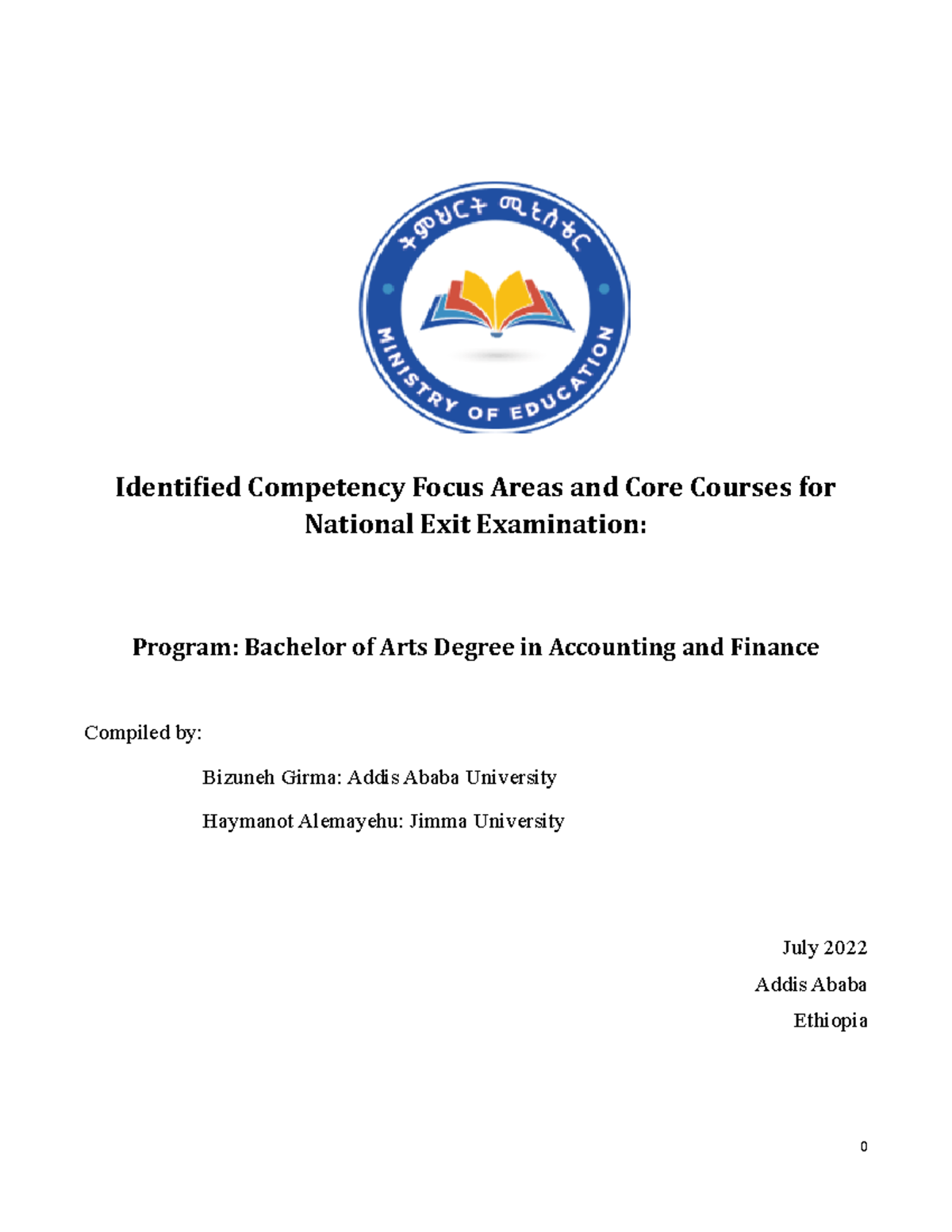National Exit Examination Focus Area - Identified Competency Focus ...