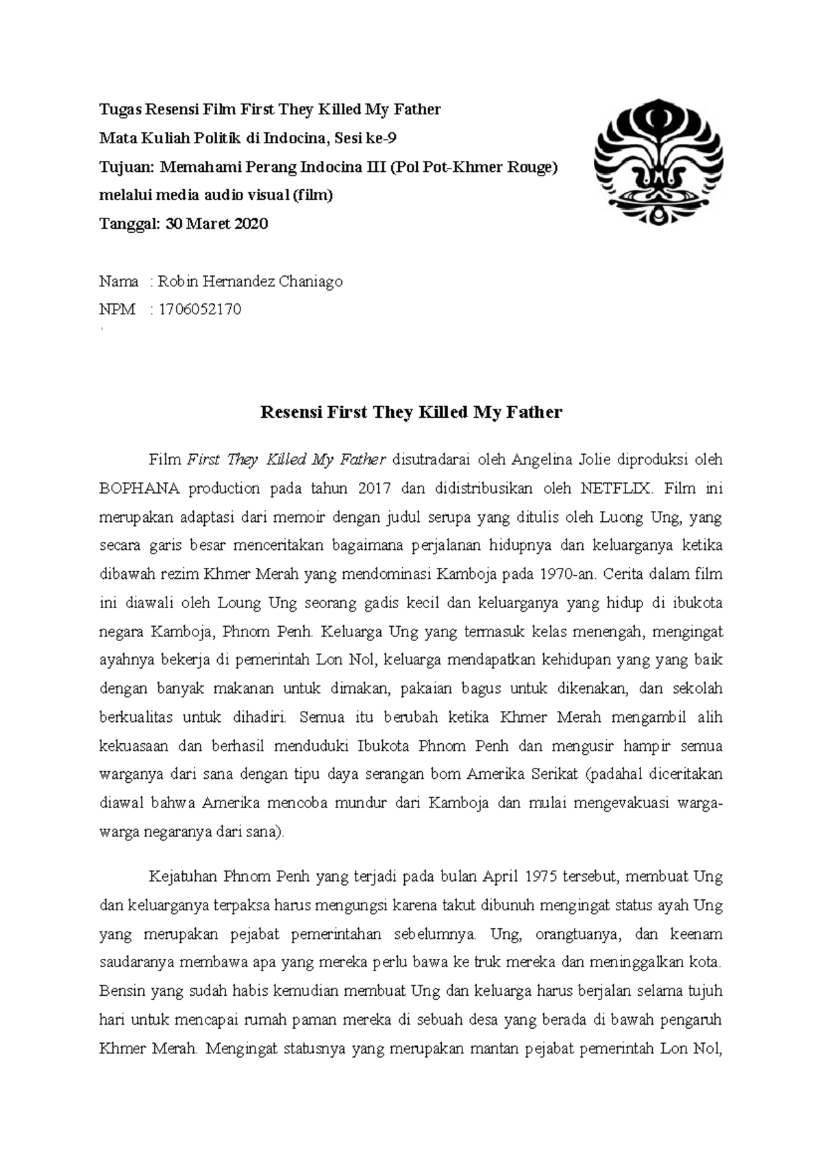 Resensi First They Killed My Father - Tugas Resensi Film First They ...