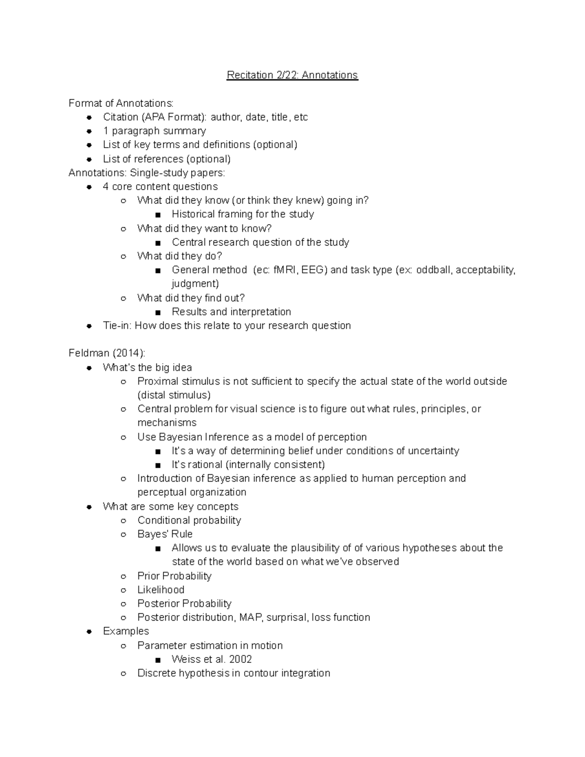 Recitation 2 22 Annotations - Recitation 2/22: Annotations Format of ...
