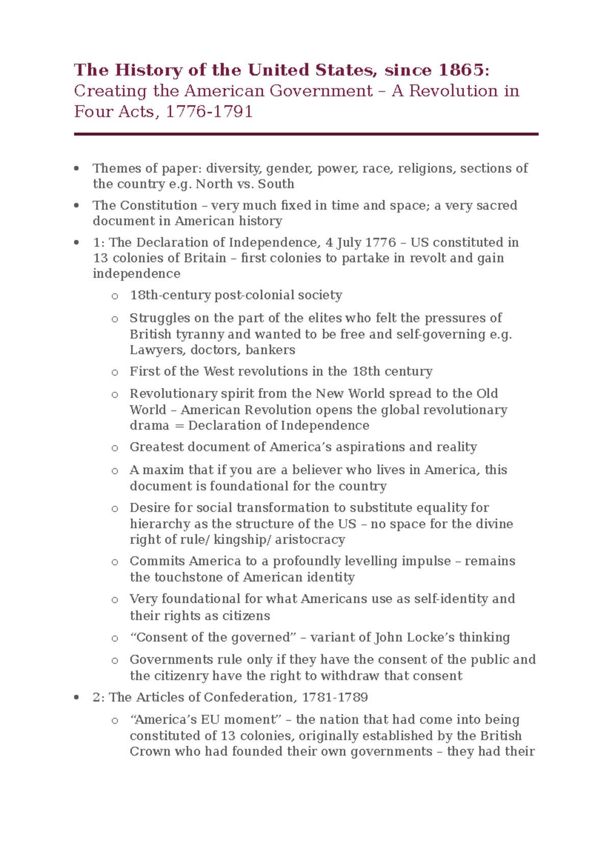 Creating the American Government - North vs. South The Constitution ...