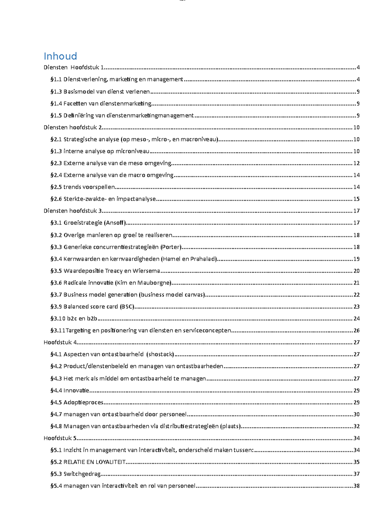 Samenvatting-essentie-van-dienstenmarketingmanagement - Inhoud Diensten ...