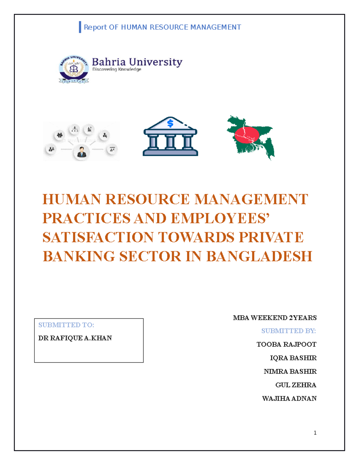 Report Of HRM - HUMAN RESOURCE MANAGEMENT PRACTICES AND EMPLOYEES ...