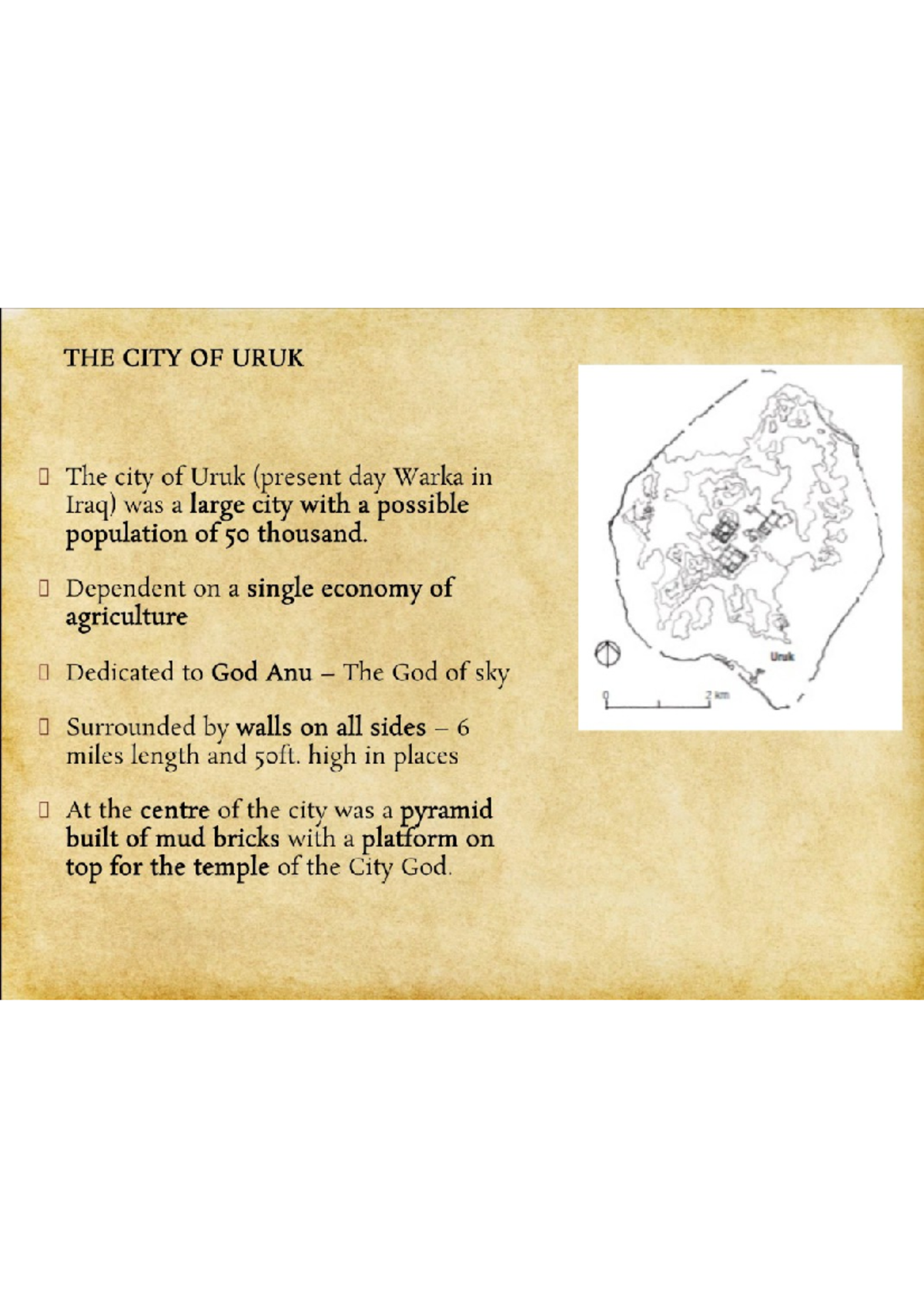 City of uruk - Sumerian city- uruk - History Of Architecture I And II ...