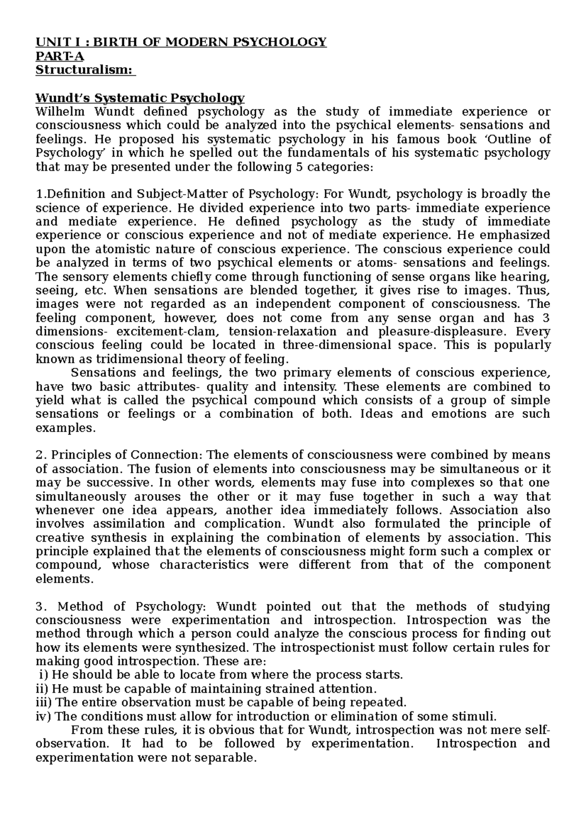 Psychoanalysis - emergence and growth of psychology - UNIT I : BIRTH OF ...