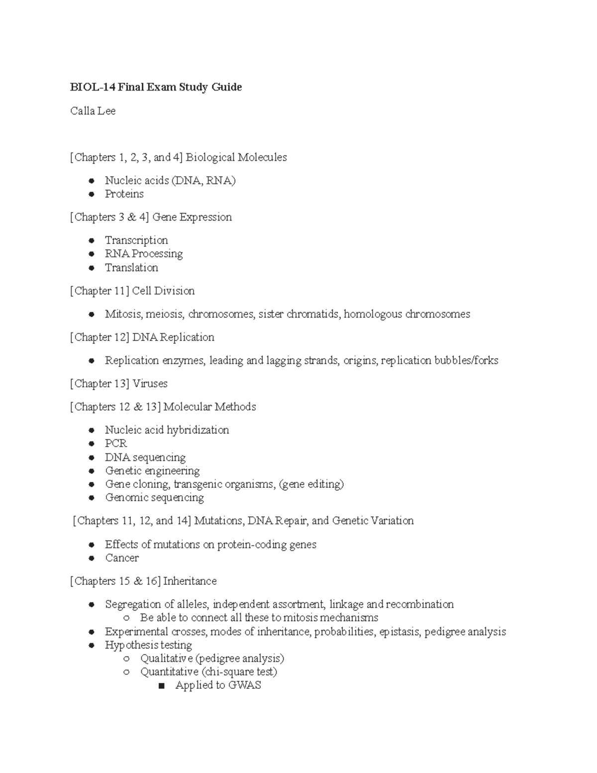 Biol 14 Final Exam Study Guide Germline Other Stuff Experimental