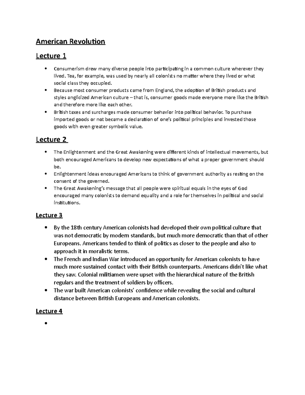 Week 2 notes - American Revolution Lecture 1 Consumerism drew many ...
