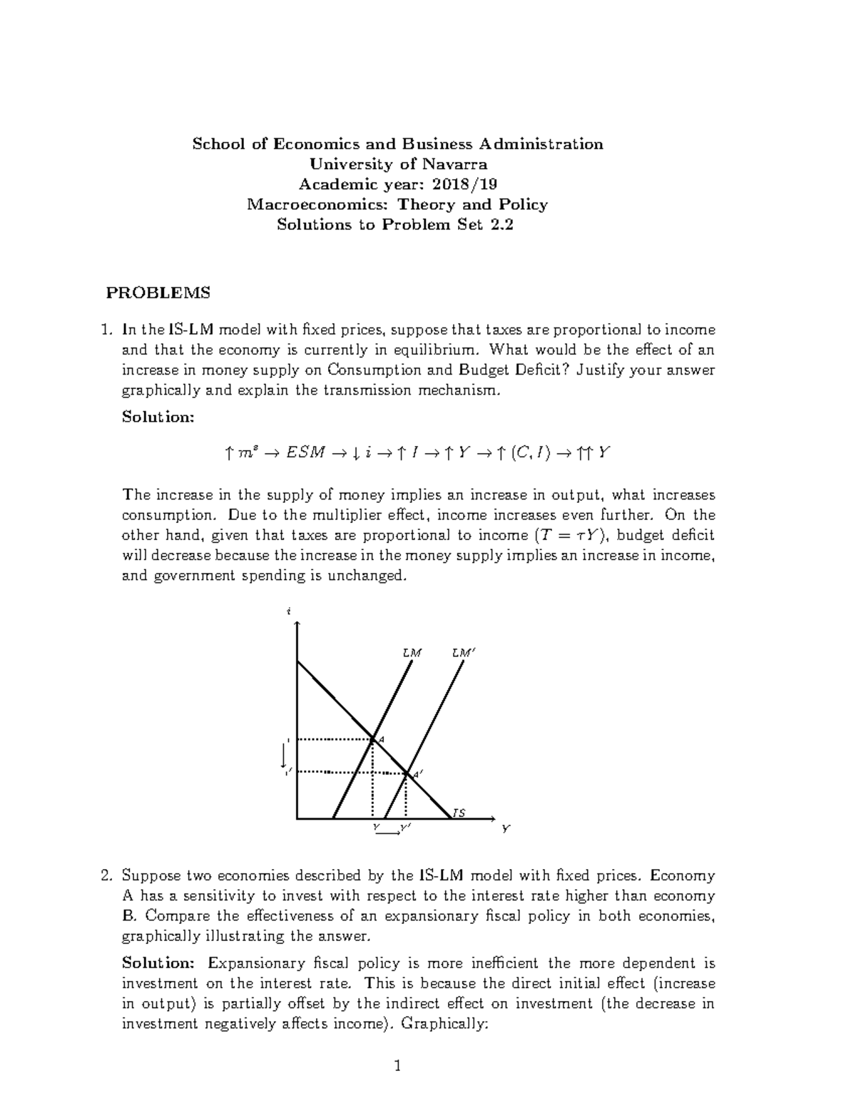 Theory and Policy - Reading 43 exercises NO Solutions - School of ...