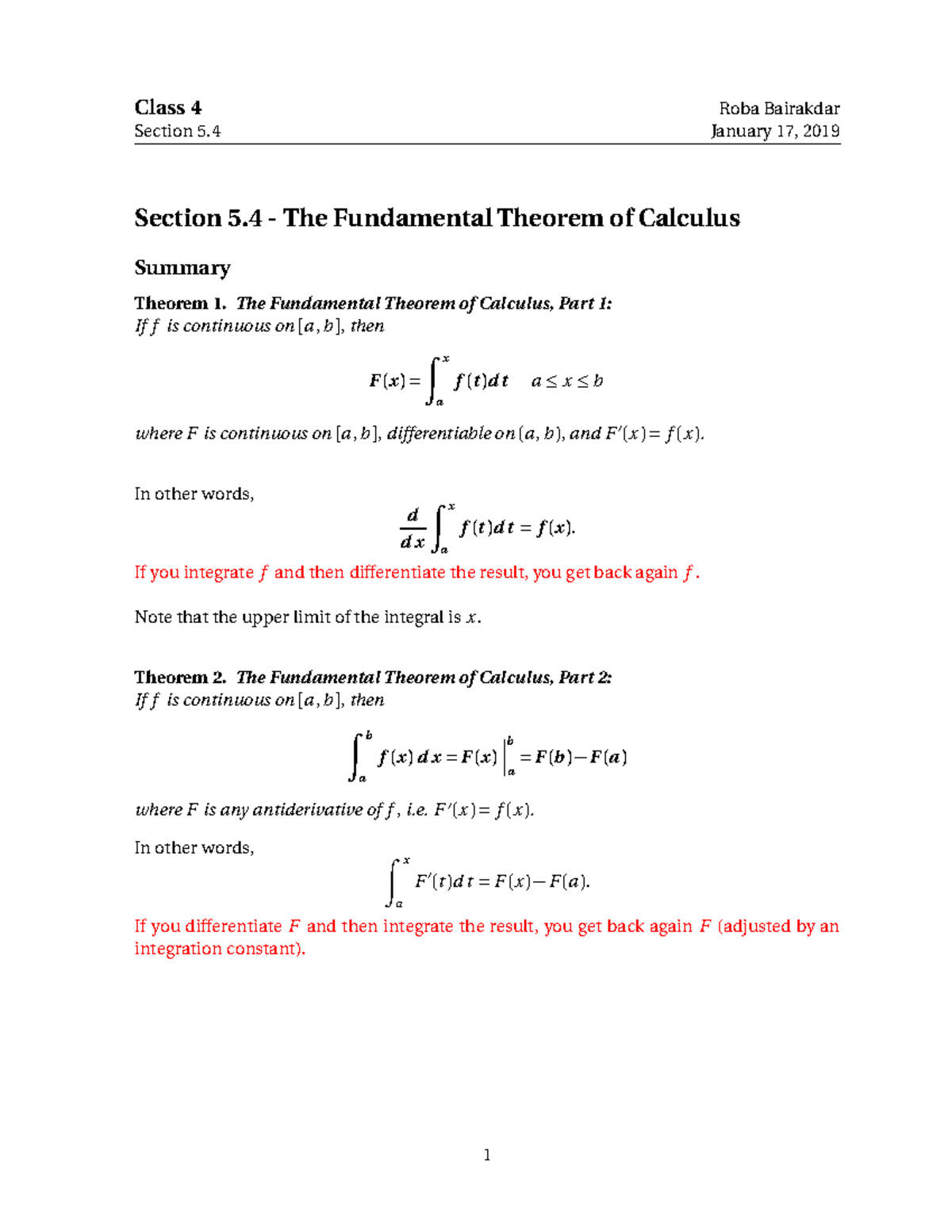 MATH 205 lecture notes 4 - Section 5. January 17, 2019 Section 5 - The ...