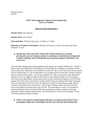 EDUC 340 Semester Paper - Written Semester Paper There have been many theorists who have come up ...