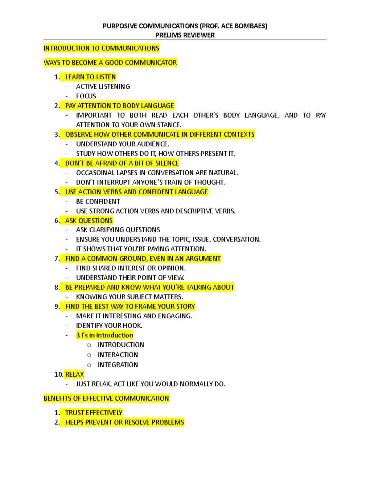 Purposive- Communications - PRELIMS REVIEWER INTRODUCTION TO ...