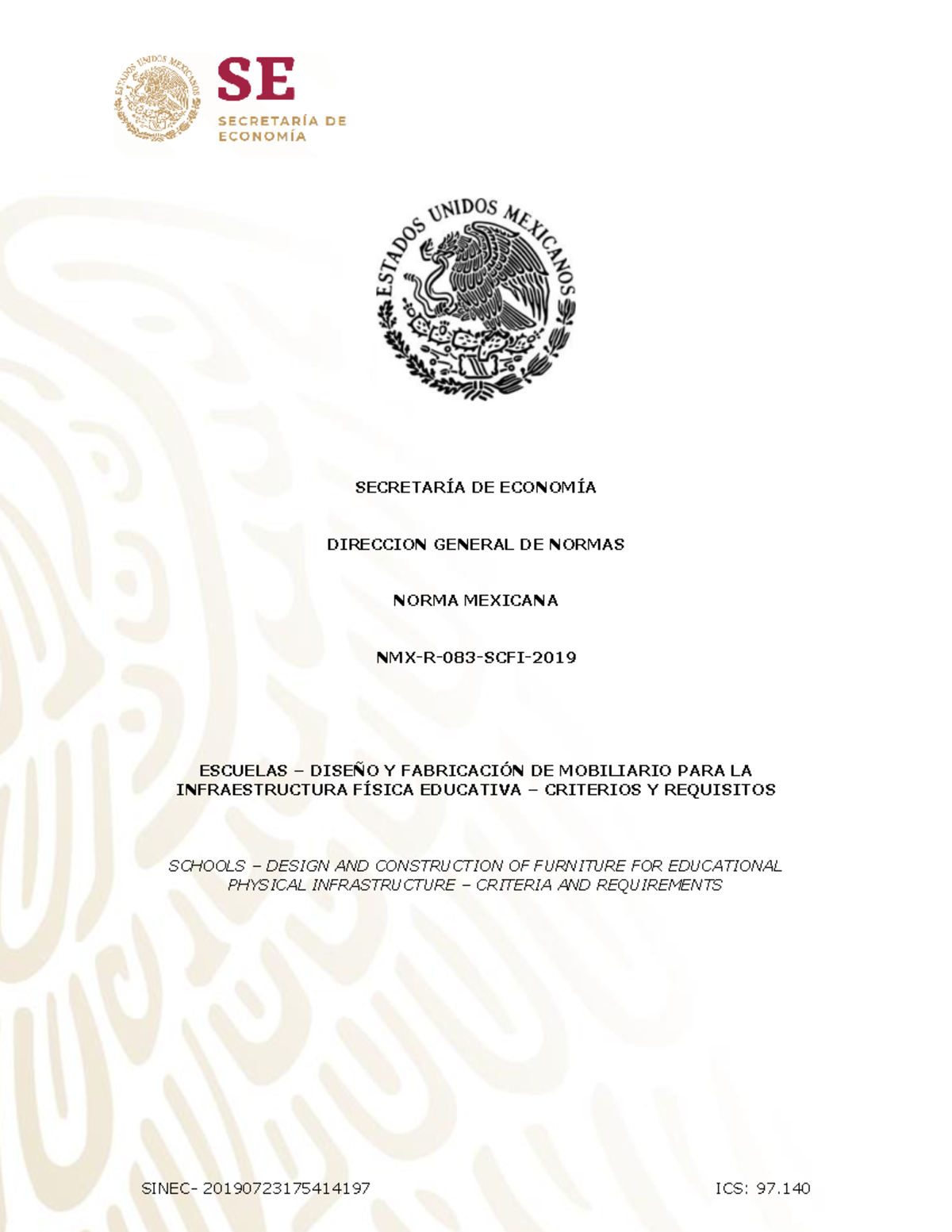 NMX R 083 SCFI 2019 - ....... - SECRETARÍA DE ECONOMÍA DIRECCION ...