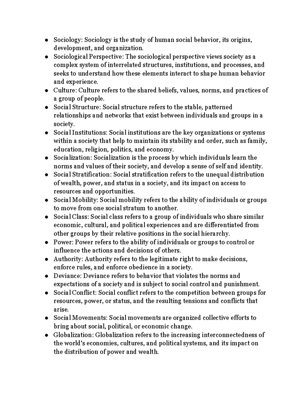 Sociology notes - Sociology: Sociology is the study of human social ...