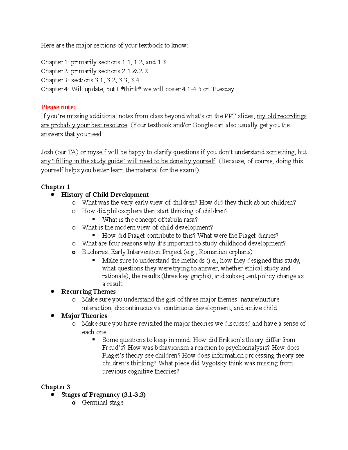 Exam #1 Study Guide PSY335 Fall2021 - Here are the major sections of ...