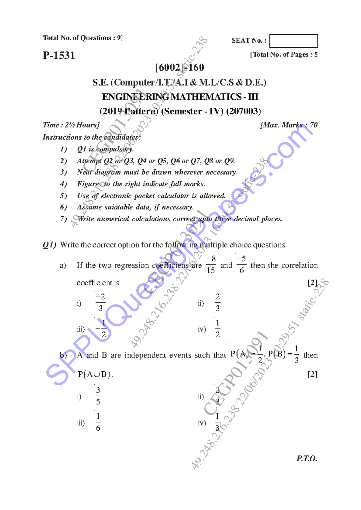 Be computer-engineering semester-4 2023 may engineering-mathematics-iii-m3-pattern-2019 - Total ...