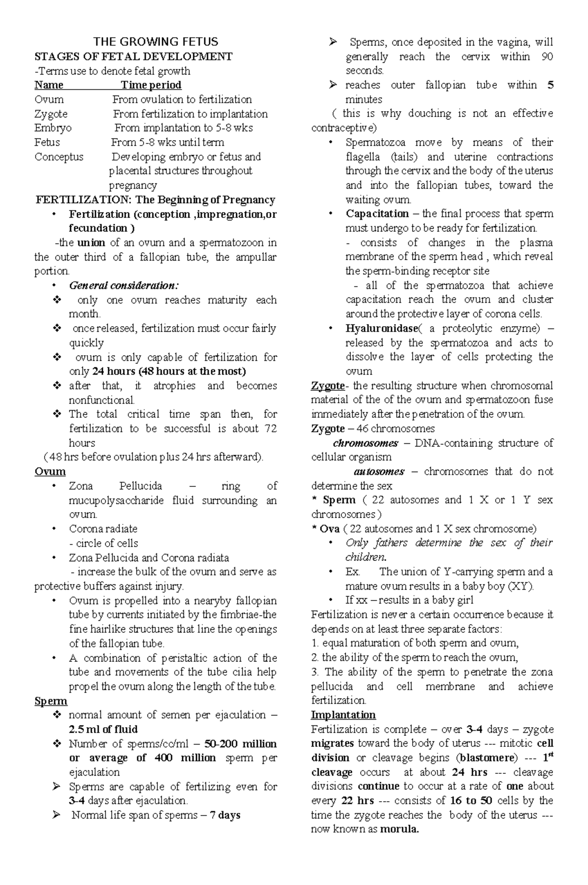 The-growing-fetus - Ob Pedia - THE GROWING FETUS STAGES OF FETAL ...