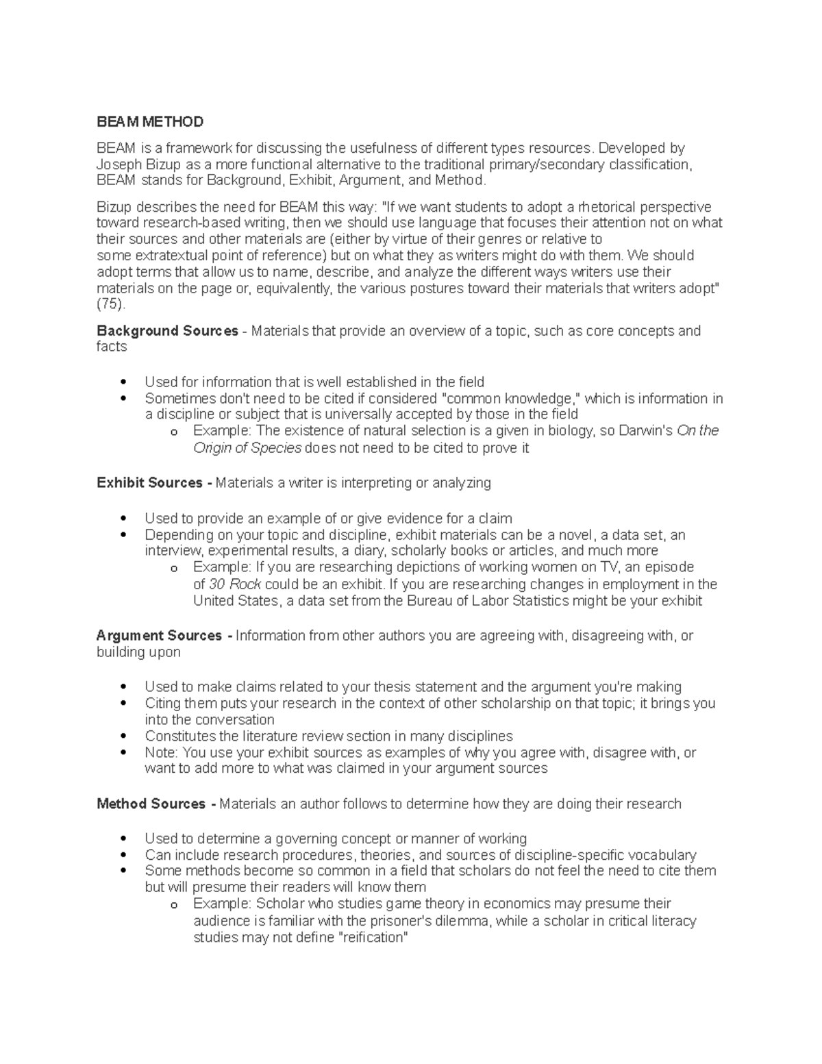 BEAM Method - stuff - BEAM METHOD BEAM is a framework for discussing ...