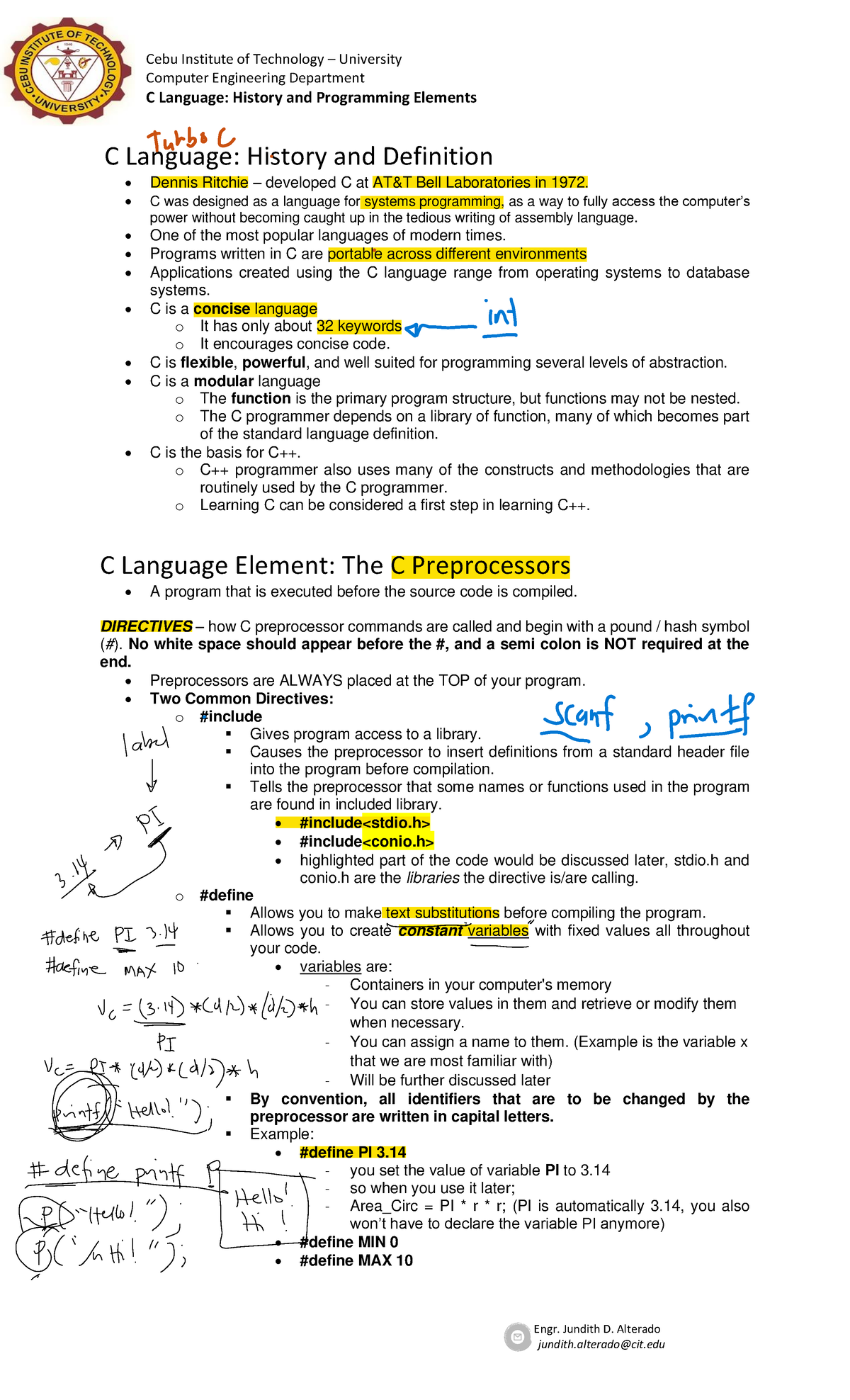 Module 13 C Language History And Programming Elements Computer