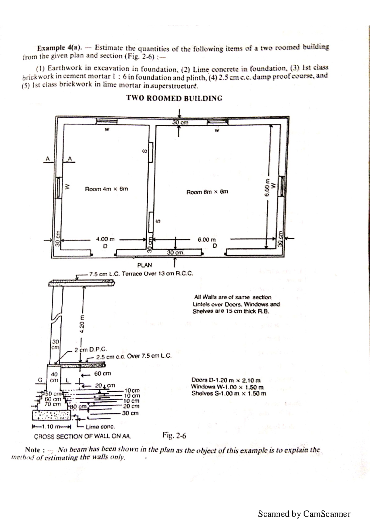 2 roomed building - Long wall & short wall method - Architecture ...