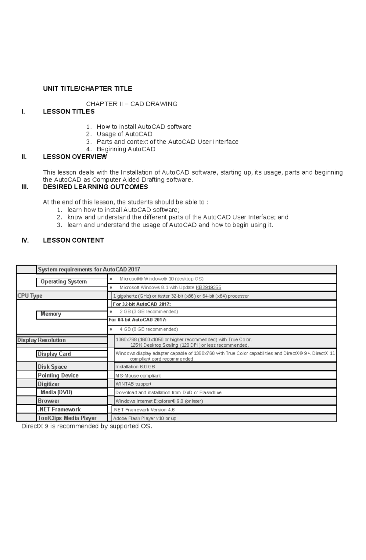 computer-aided design chapter 2 - UNIT TITLE/CHAPTER TITLE CHAPTER II ...