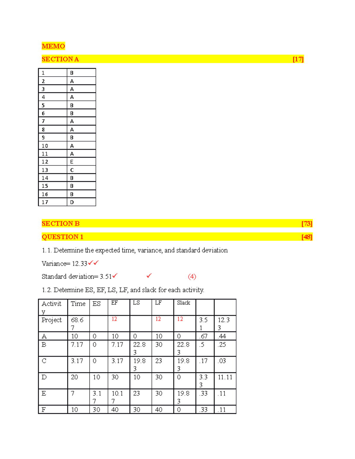 SICK TEST PM MEMO 2021 - This is for third-year students who are ...
