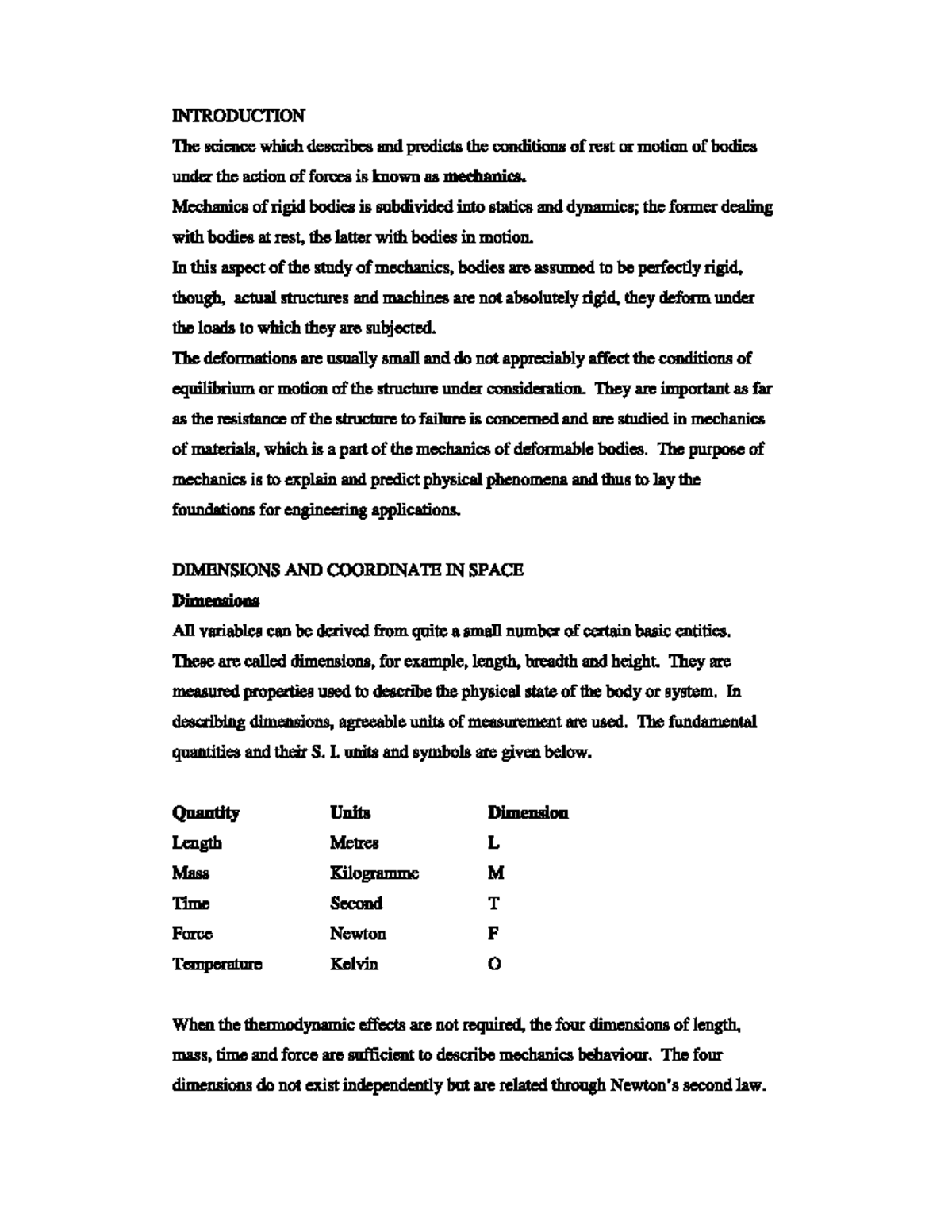 Applied Mechanics - LECTURE NOTE - INTRODUCTION The science which ...