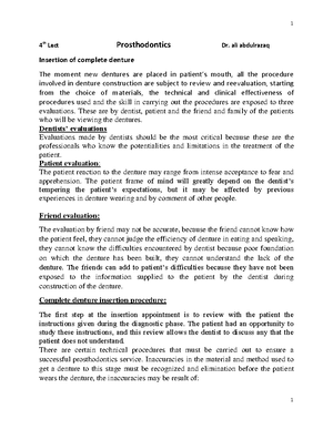 Operative lec9 - Prosthodontics - Lecture. 8 Prof .Dr. Adel F. Ibraheem ShAdE SELECTION ...