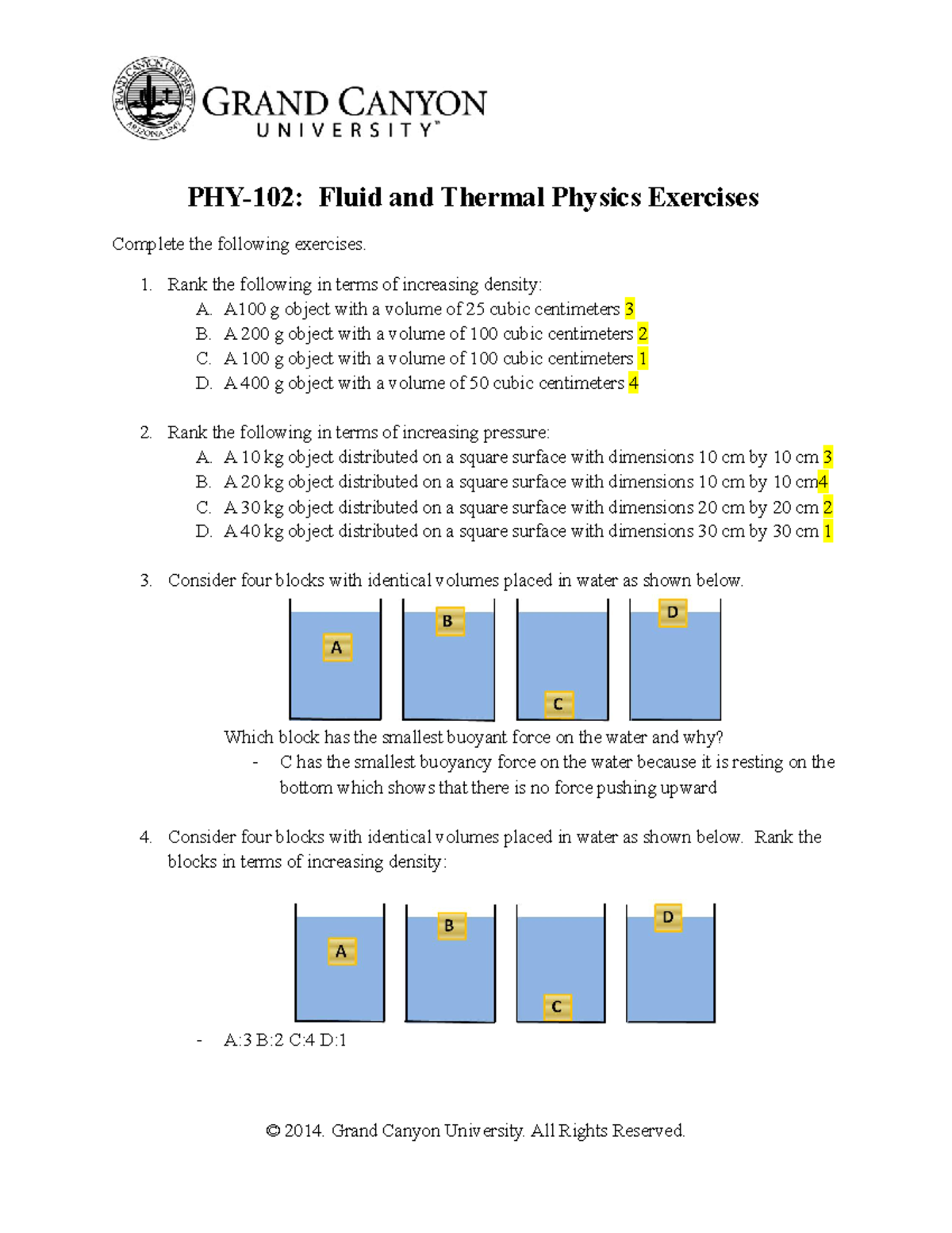 PHY-102-RS-Fluidand Thermal Physics Exercises - PHY-102: Fluid and Thermal Physics Exercises ...