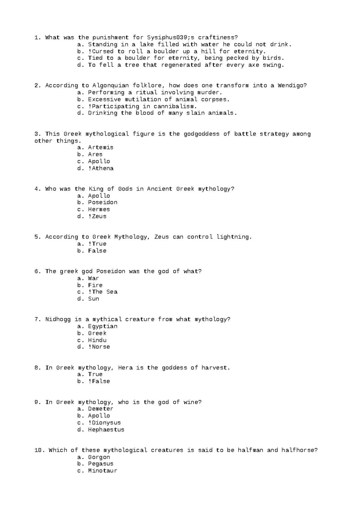 MU108 Critique Fall 2023 3 - What was the punishment for Sysiphus039;s ...