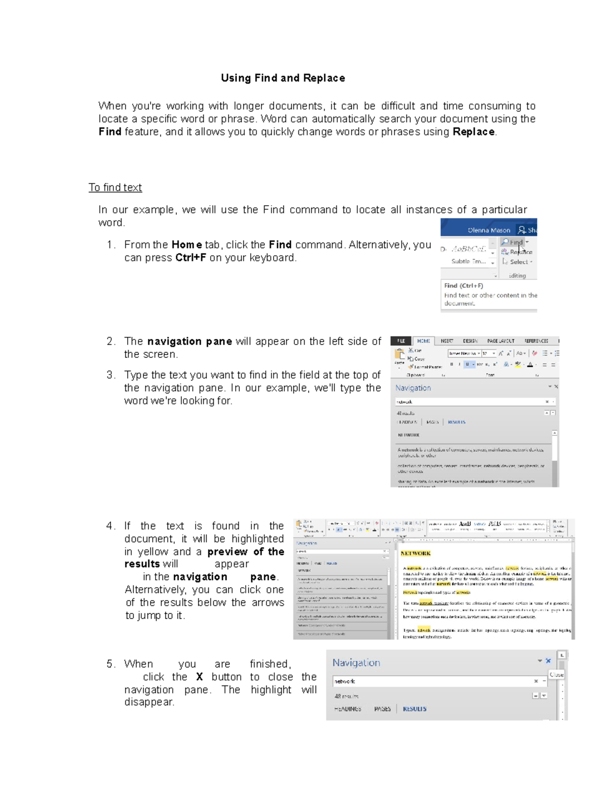 Using Find and Replace - When you're working with longer documents, it can be difficult and time ...