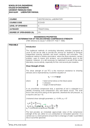 Document - Tutorial - COURSE HYDRAULIC LABORATORY COURSE CODE ECW 437 ...