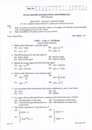Signal and system 3 - unit1 - Linear Systems and signal processing ...