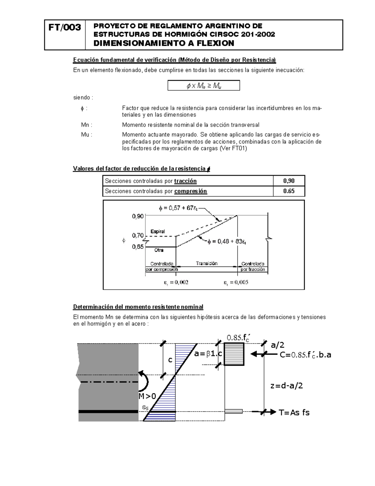 Ficha tecnica Nº3-Dimensionamiento a flexion - FT/ ESTRUCTURAS DE ...