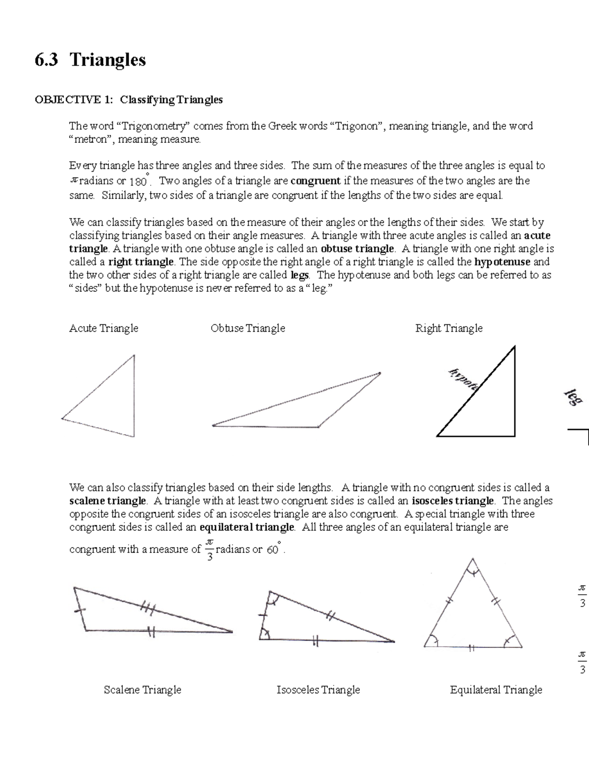 Sec 6 - Lecture notes 6 - 6 Triangles OBJECTIVE 1: Classifying ...