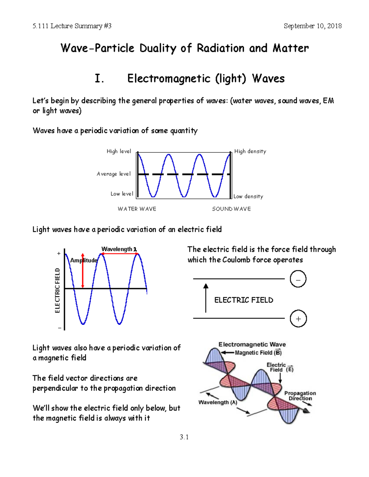 5.111 L03 W02D01 Wave-Particle Duality of Radiation and Matter - Wave ...