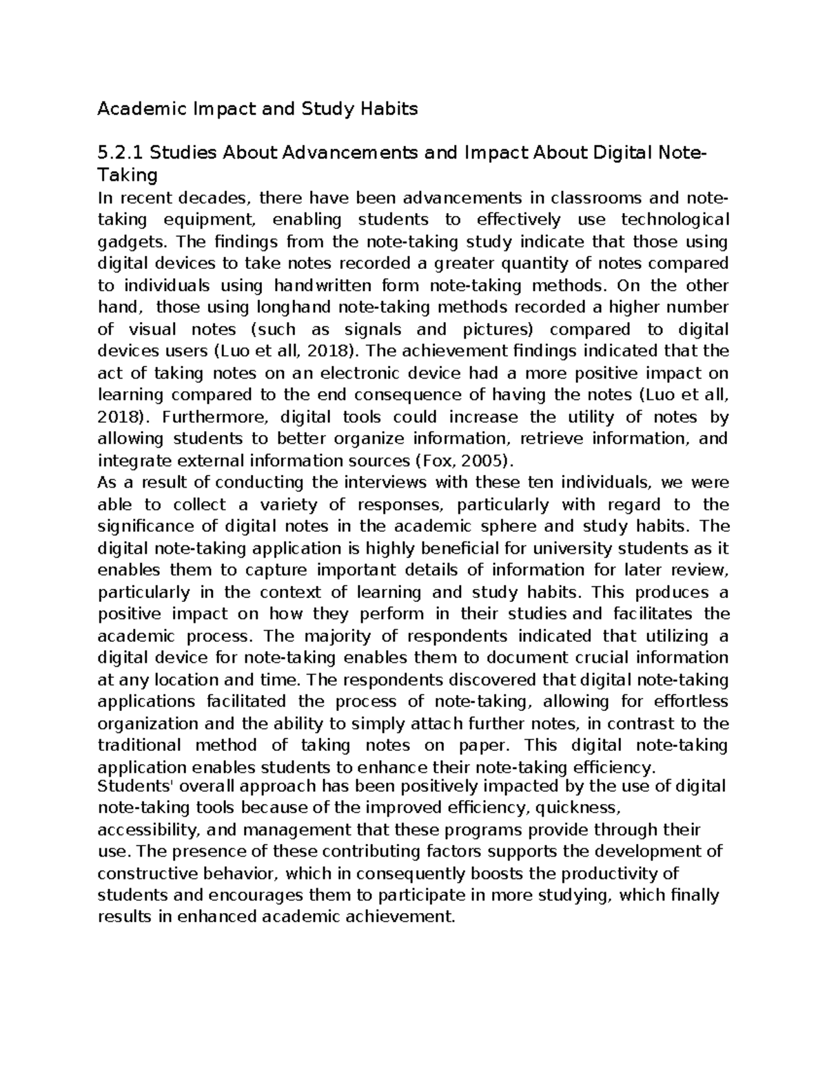 Document 2 - its all about habit - Academic Impact and Study Habits 5.2 ...