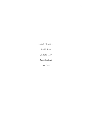 CYB-260 1-2 Worksheet - CYB 260 Module One Worksheet Complete the table ...