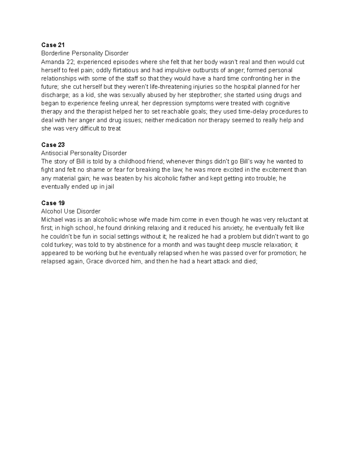 Personality and Substance disorders Case studies - Case 21 Borderline ...