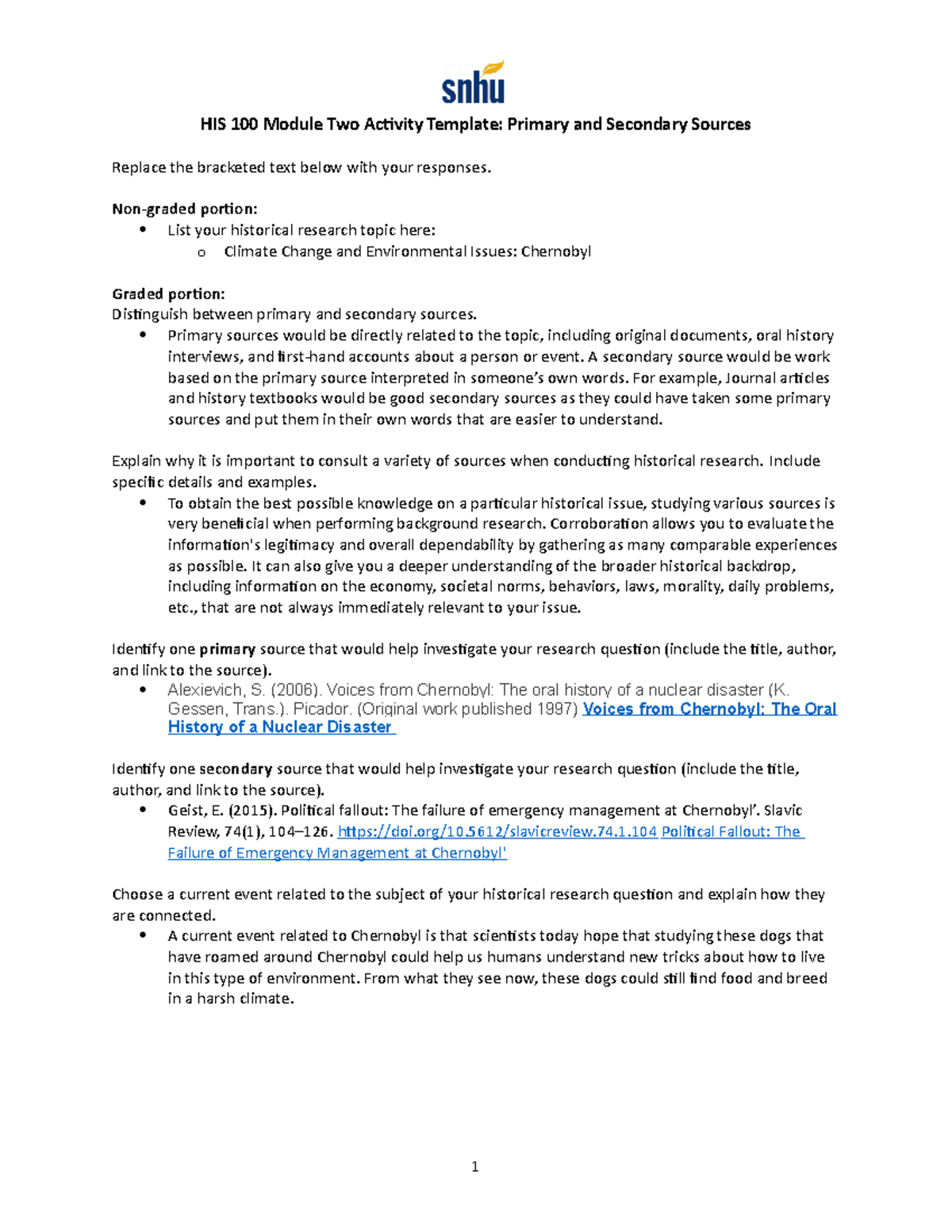 Module Two Activity Sources - HIS 100 Module Two Activity Template ...
