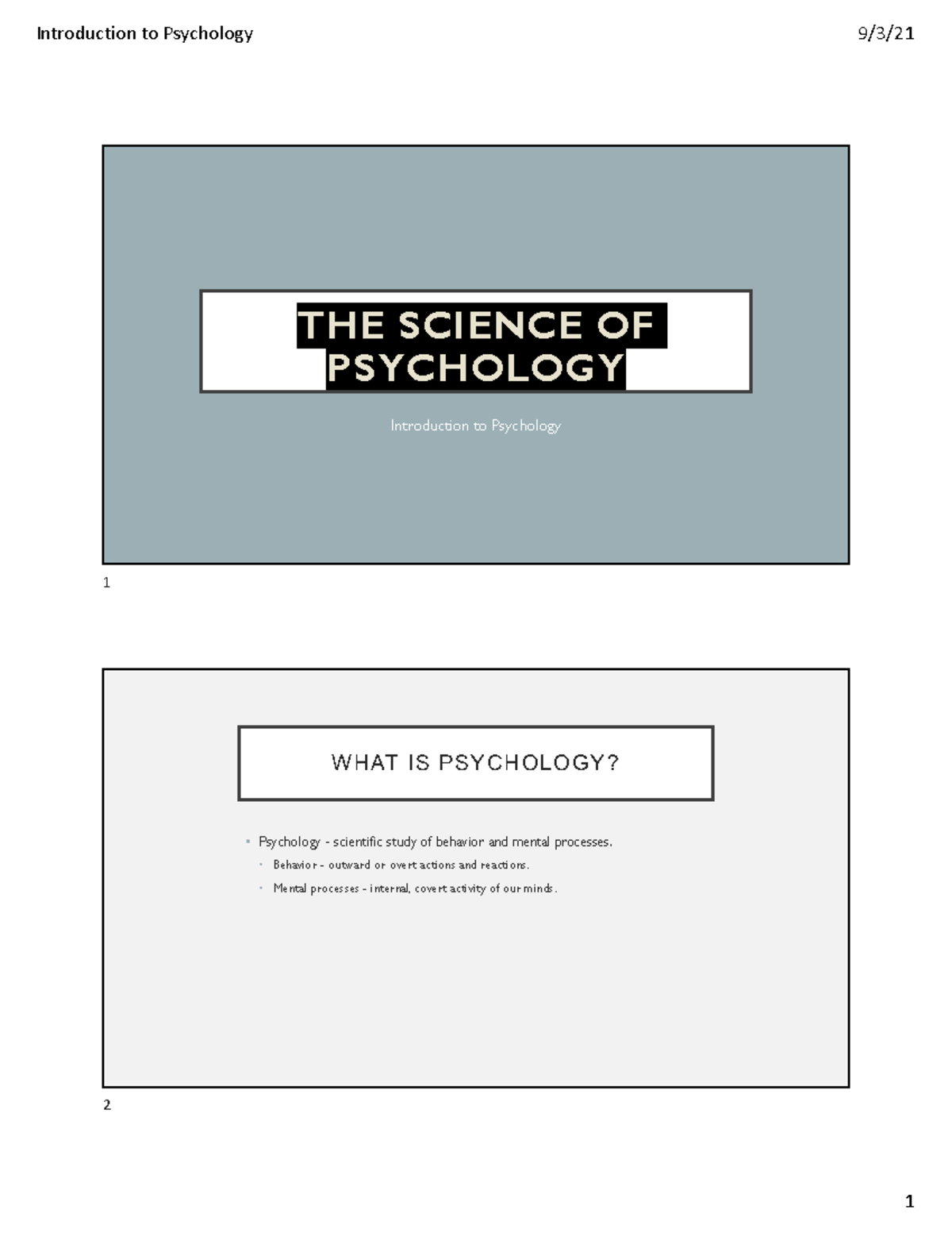 1.The Science of Psychology - THE SCIENCE OF PSYCHOLOGY Introduction to ...