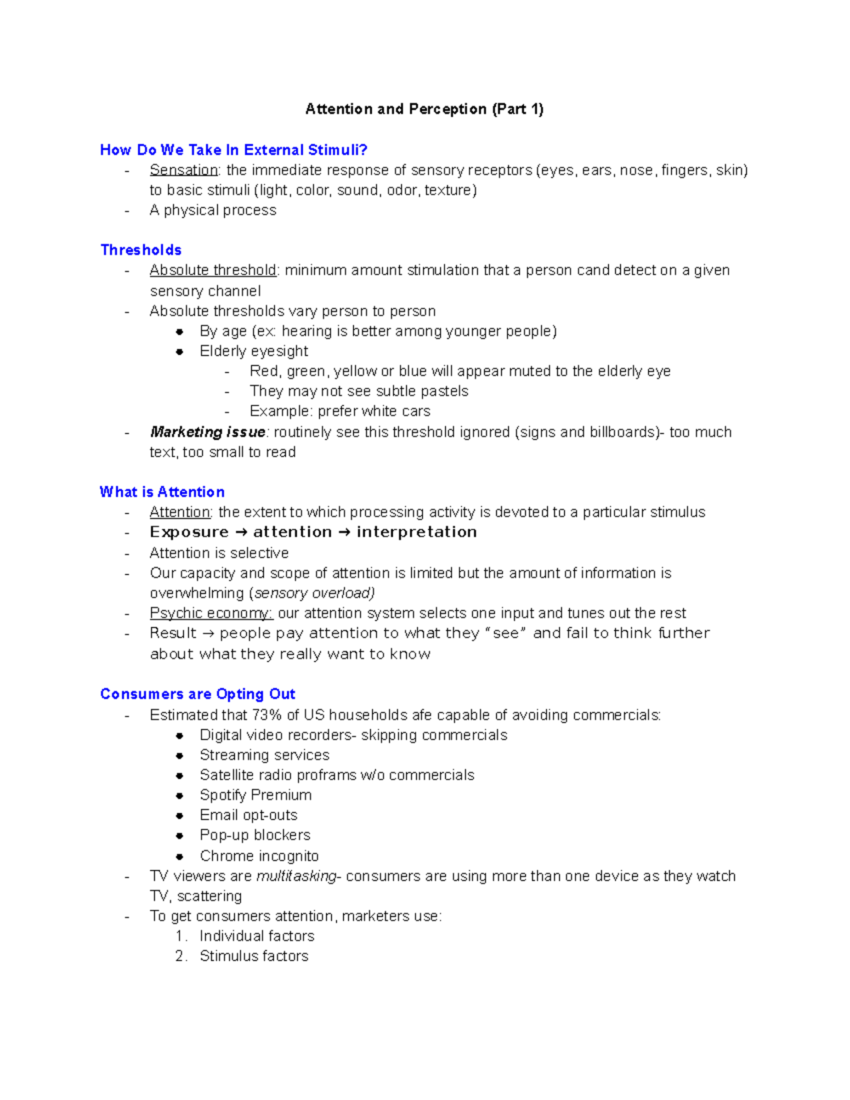 2- Attention and Perception - Attention and Perception (Part 1) How Do ...