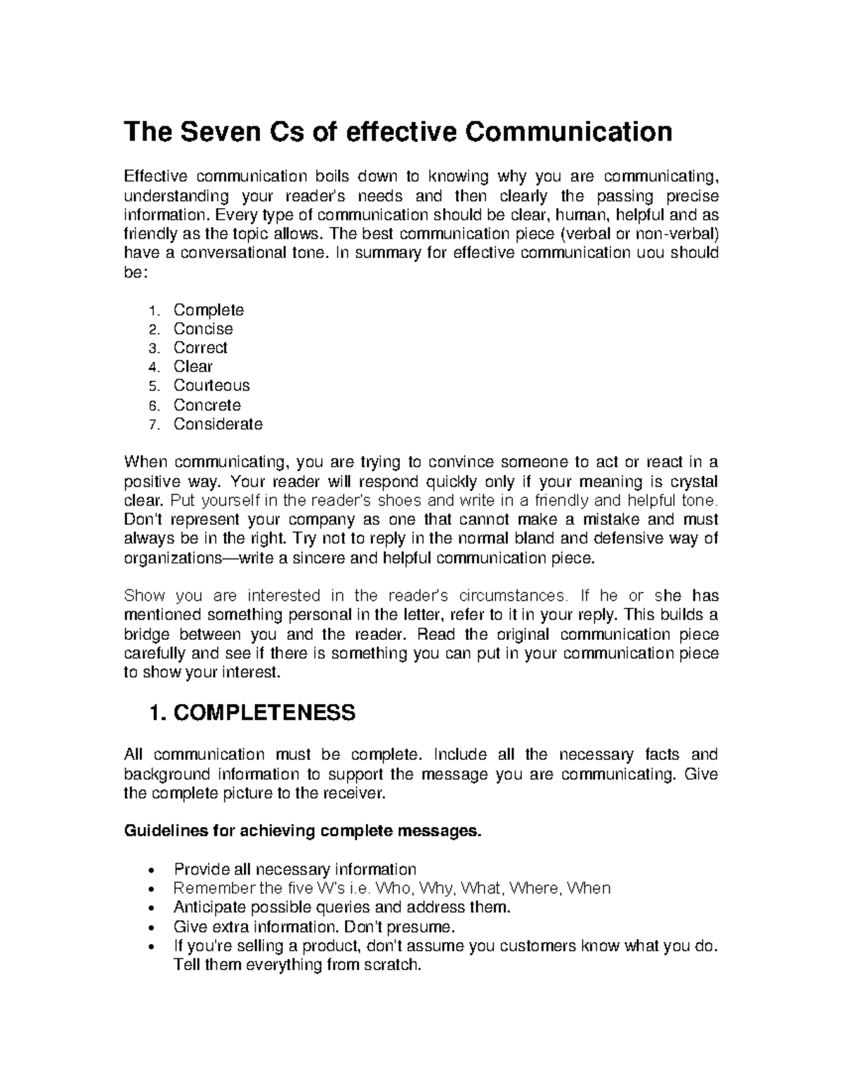 All Coomunication Skills Notes - The Seven Cs of effective ...