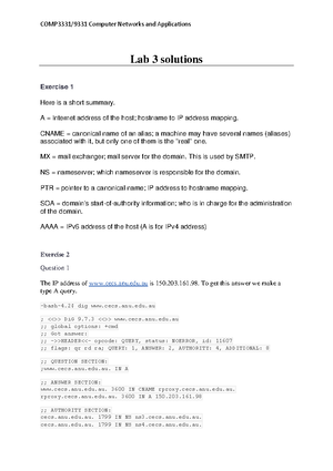 COMP3331 Sample Final Exam Solutions - COMP3331/9331 cover sheet: Off-campus COMP3331/9331 ...