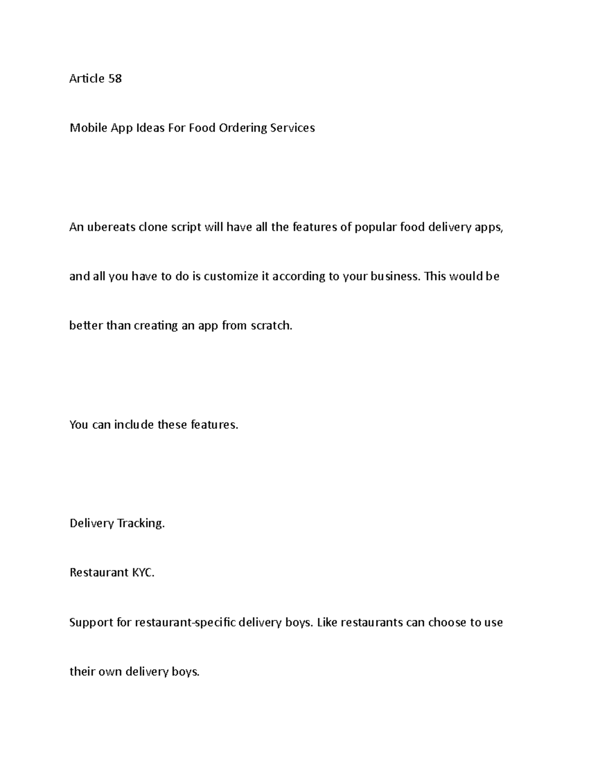 Article 58 Special- Mobile App Ideas For Food Services - Article 58 ...