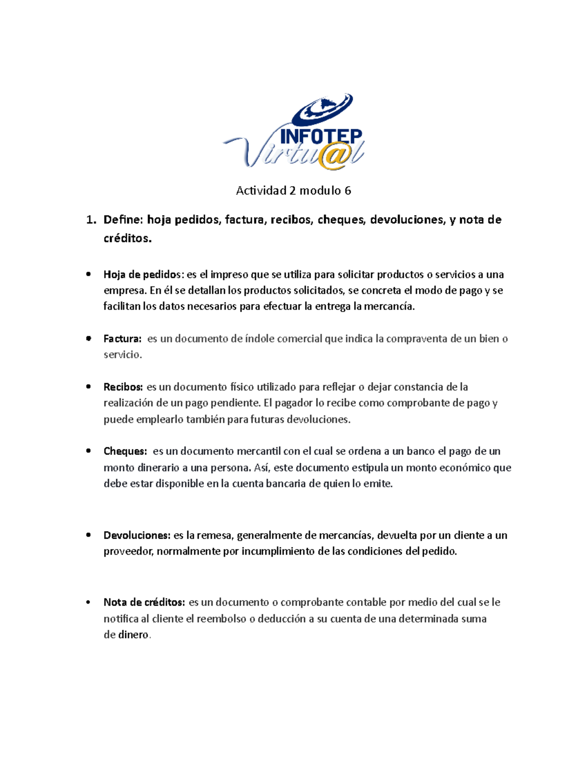 Actividad 2 - Modulo 6 - kekdk - Actividad 2 modulo 6 1. Define: hoja ...
