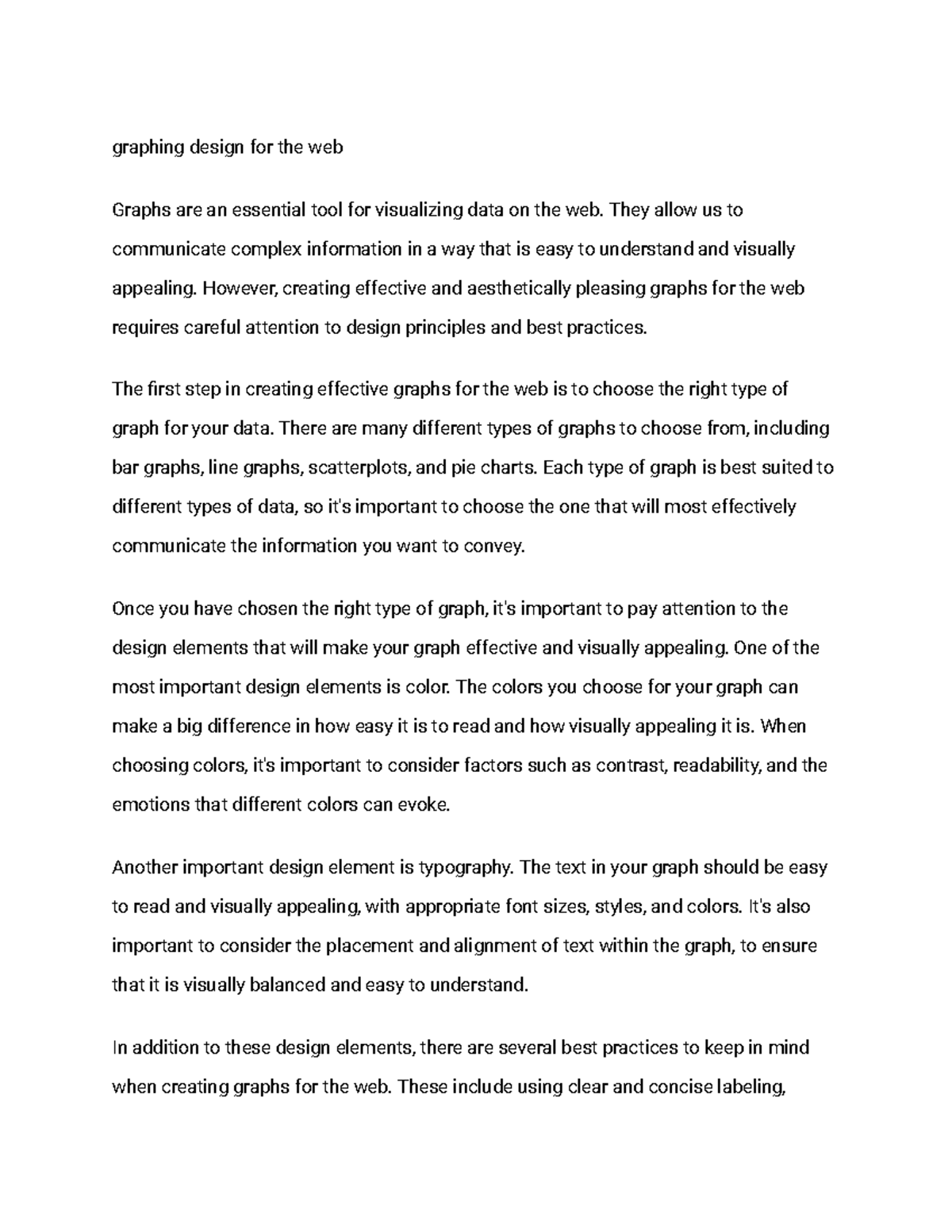 Graphing design for the web - graphing design for the web Graphs are an ...