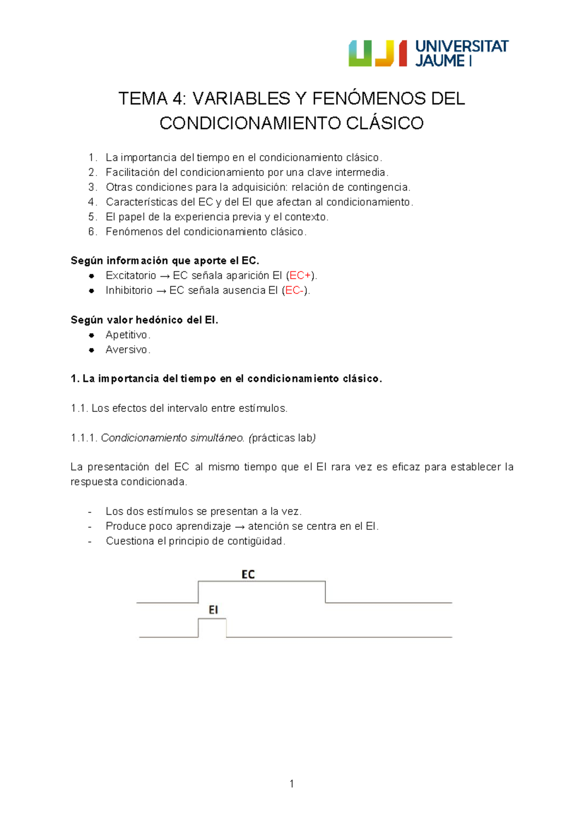 TEMA 4 Variables Y Fenómenos DEL Condicionamiento Clásico - TEMA 4 ...