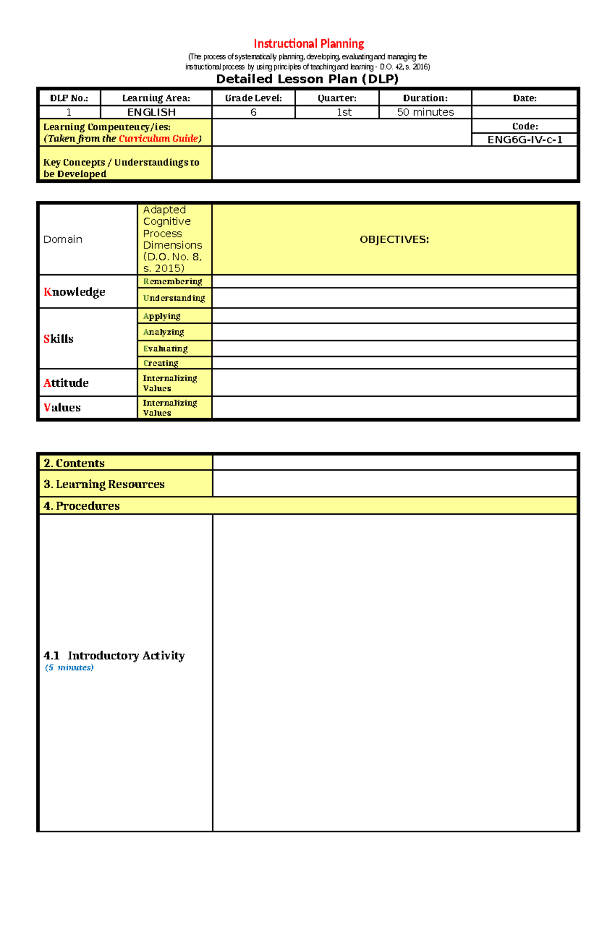 DLP-2-1 - Instructional Planning ####### (The process of systematically ...